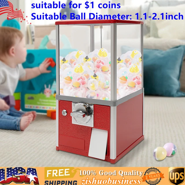 VINTAGE GUMBALL MACHINE Candy Vending Dispenser Coin Bank Big Capsule ...