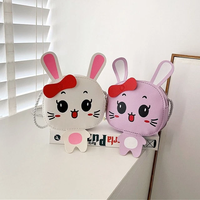 PU LEATHER CROSSBODY Bag Rabbit Coin Purse Cute Shoulder Bag Kids Girls ...