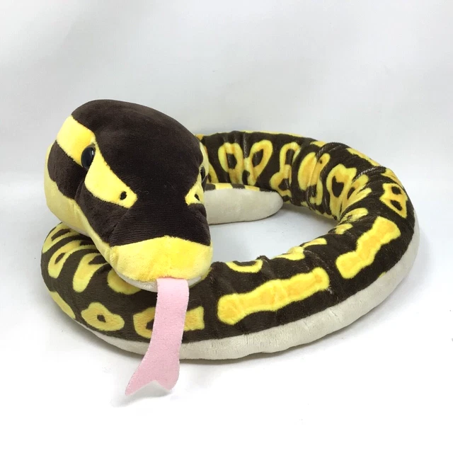 WILD REPUBLIC PLUSH Ball Python Yellow Brown Spots 53" Long Stuffed ...