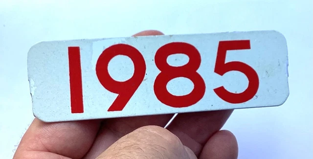 ANCIENNE ÉTIQUETTE TOLE PEINTE 1985 10x3 CM VINTAGE PAINTED SHEET LABEL ...