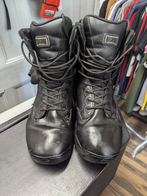 MAGNUM ELITE BOOTS Black Leather Motorcycle Workwear Footwear UK 8 ...