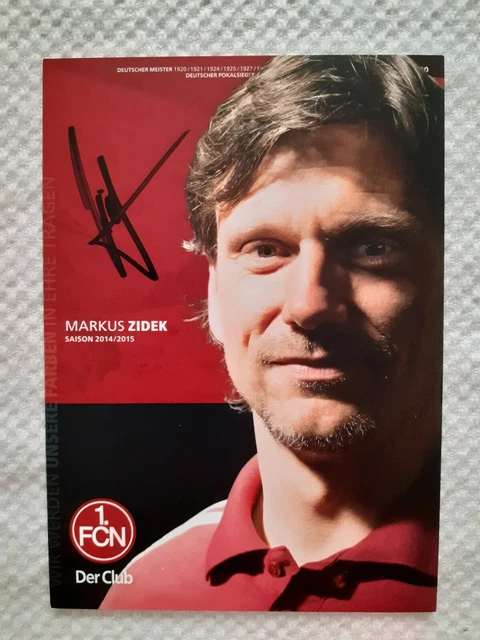AUTOGRAMMKARTE MARKUS ZIDEK Athletik-und Reha-Trainer 1. FC Nürnberg ...