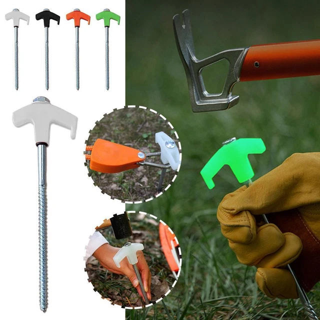 8& SCREW IN Tent Stakes - Ground Anchors Screw InTent Stakes Heavy Duty ...