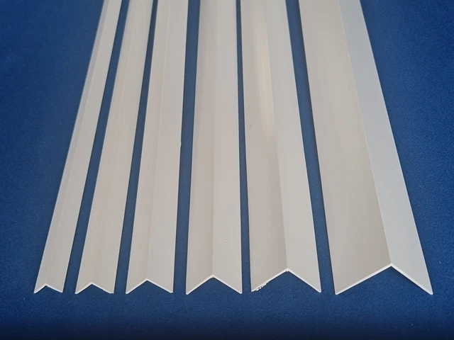 PLASTIC ANGLE CORNER TRIM RIGID STRIP PVC 90 DEGREE WHITE 1 METRE 5 ...
