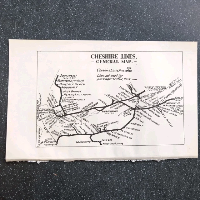 ORIGINAL 1918 RAILWAY map of Cheshire Lines Railway General Map £5.40 ...