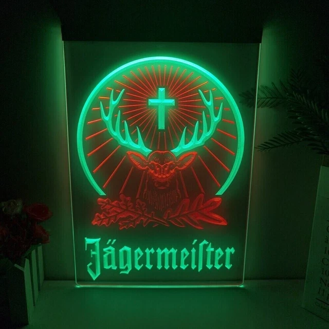 JAGERMEISTER DEER HEAD LED Neon Light Sign decor Home Pub Bar Coffee 2 ...