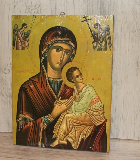 THE VIRGIN MARY and Jesus Christ child Orthodox hand made icon £129.18 ...