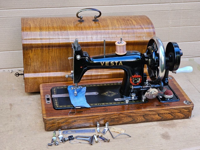 ANTIQUE VESTA HAND crank Transverse Shuttle Sewing machine £395.00 ...