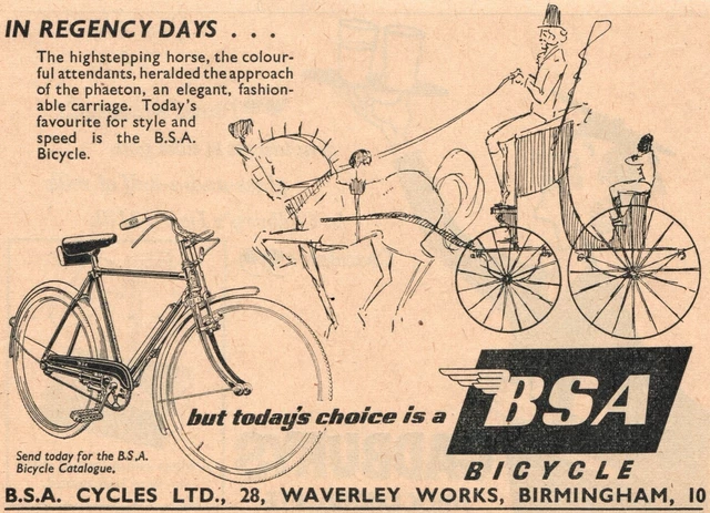 VINTAGE BSA CYCLE Advert - Original 1956 £5.00 - PicClick UK