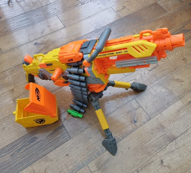 NERF N-STRIKE HAVOK Fire EBF-25 Motorised Machine Gun Blaster (Fully ...