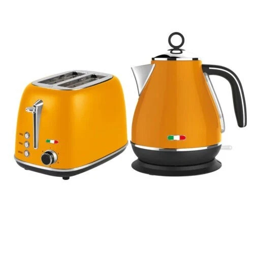 VINTAGE ELECTRIC KETTLE & 2 Slice Toaster SET Combo Stainless Steel ...