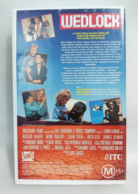 &WEDLOCK& RUTGER HAUER/MIMI Rogers. Original Release 1991 "Horror" Vhs ...