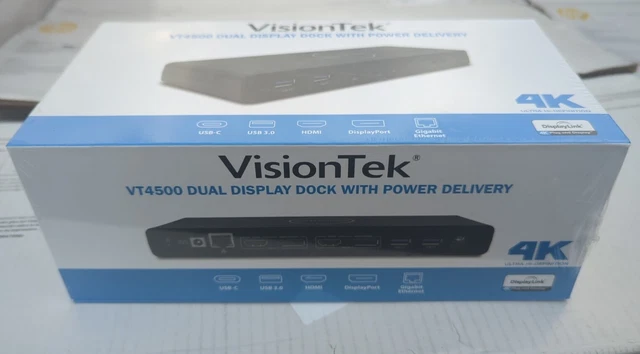 VISIONTEK VT4500 DUAL Display 4K with Power Delivery NIB Sealed $199.99 ...