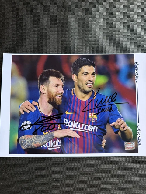LIONEL MESSI - Luis Suarez Fc Barcelona Hand Signed Photo Autograph ...