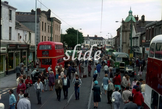 BLACKPOOL TRAMWAY CENTENARY 1985 FLEETWOOD LONDON RT BUS ORIGINAL SLIDE ...