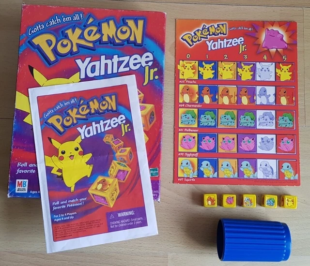 POKEMON YAHTZEE JUNIOR COMPLETE Pikachu Charizard Board Game 1999 ...