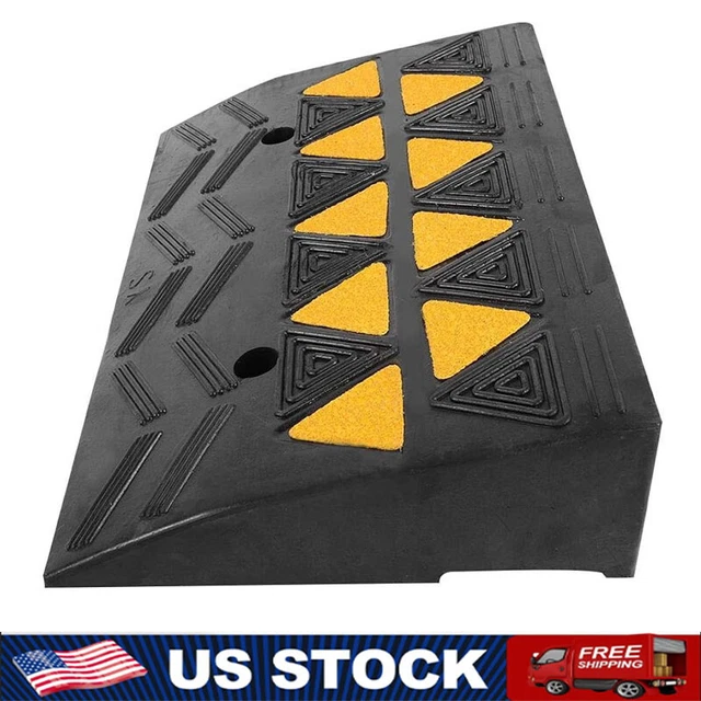2PC CURBSIDE DRIVEWAY Ramp Heavy Duty Rubber Curb Ramps Portable ...