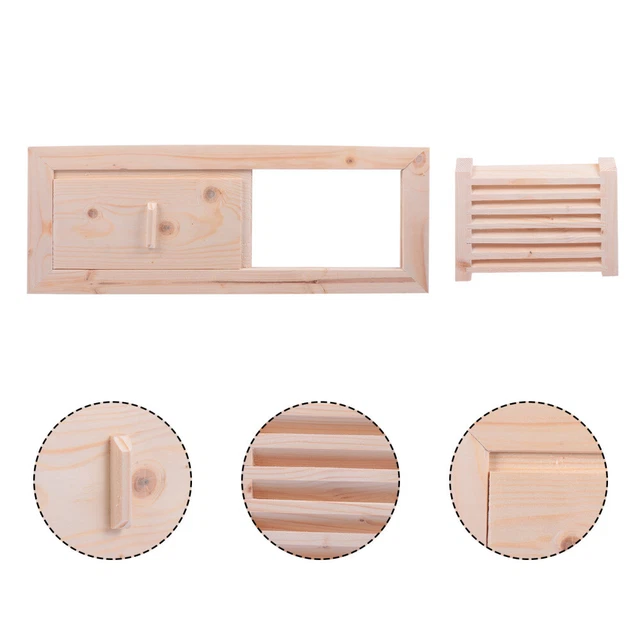 WOODEN STEAM ROOM Vent Soom Shutters Grille Ventilation Louvers £20.95 ...
