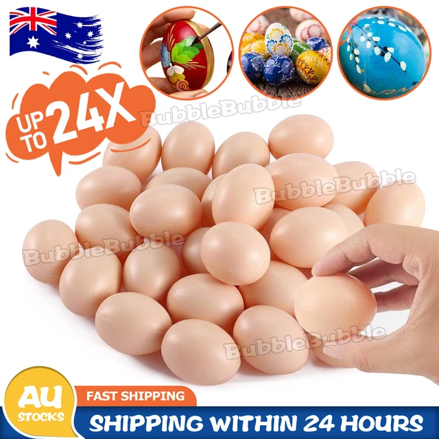 6-24X PLASTIC FAKE Chicken Eggs Poultry Layer Coop Hatching Simulation ...