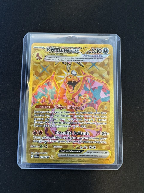 CARTE POKÉMON DRACAUFEU EX Gold 228/197 OBF EV Flammes Obsidiennes FR ...