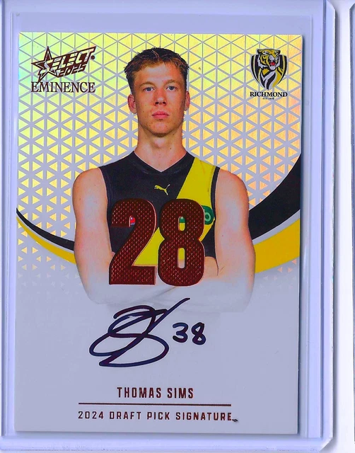 2025 SELECT EMINENCE Thomas Sims Draft Pick Signature #038/195 Jumper Number £148.92 - PicClick UK