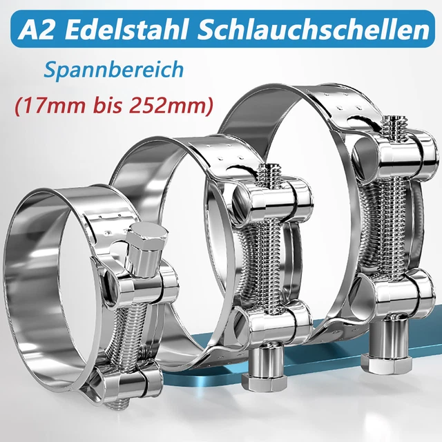 EDELSTAHL GELENKBOLZEN SCHELLE Schlauchschellen Spannbackenschellen ...