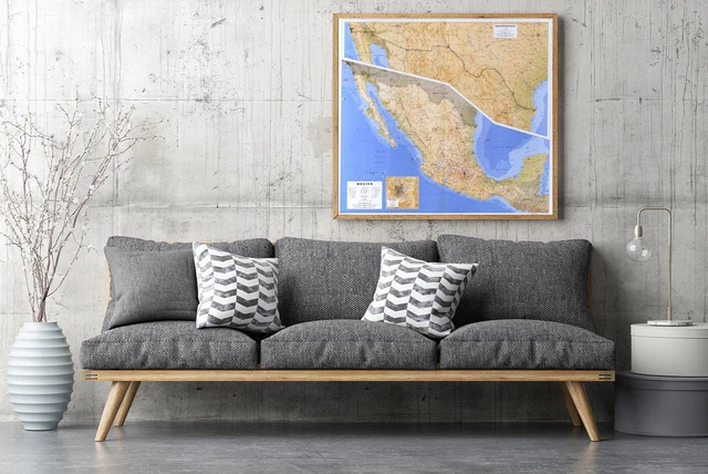 1993 MAP| MEXICO, reference map| Boundaries|Mexico|United States Map ...