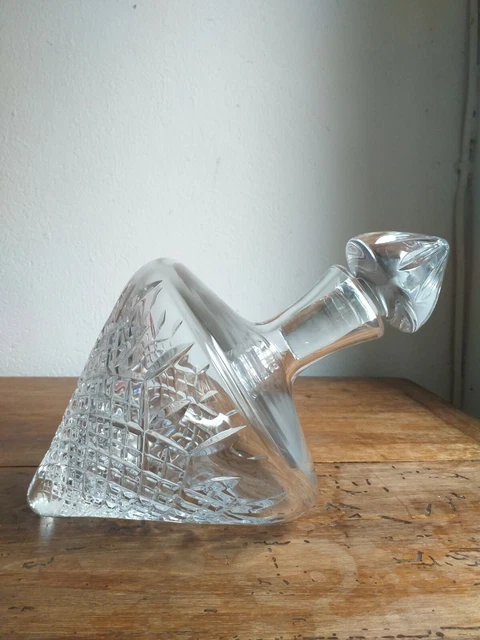 SUPERBE CARAFE À décanter signée STUART Crystal de 27cm /16 pour 1.8 kg ...