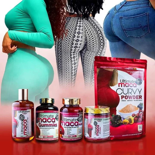 KIT ULTIMATE MACA Grossir Les Fesse Bassin Hanche Poudre Huile Gelules ...
