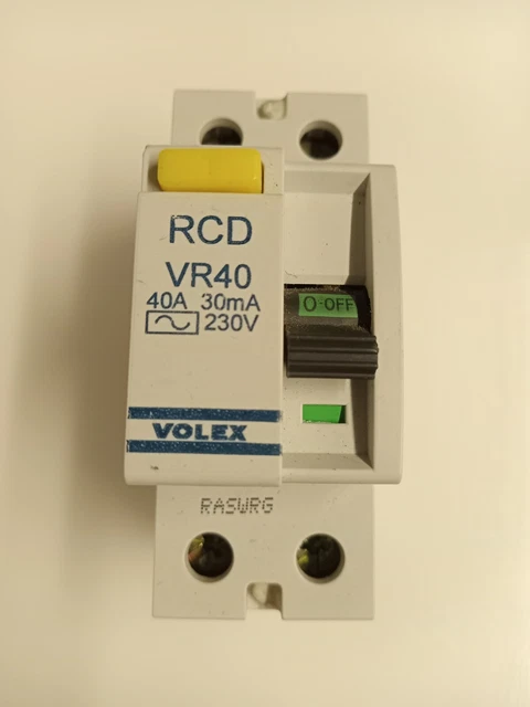 VOLEX 40 AMP 30mA DOUBLE POLE RCD TYPE AC VR40 £14.95 - PicClick UK