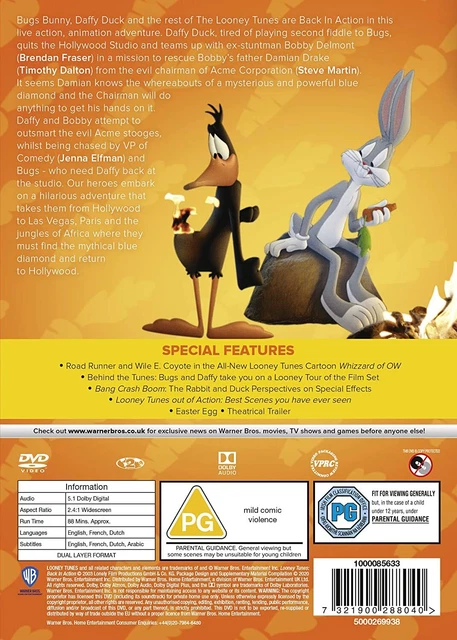 LOONEY TUNES: BACK In Action (DVD) Brendan Fraser Heather Locklear (UK ...