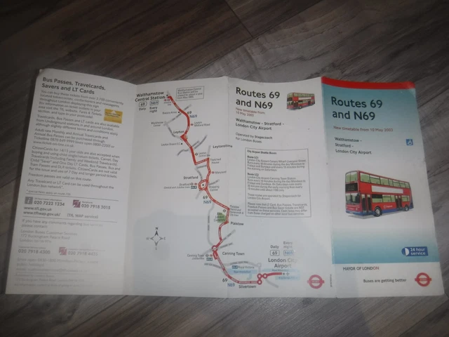 LONDON BUSES - TfL Route 69 & N69 timetable Stagecoach TfL, 10 May 2003 ...