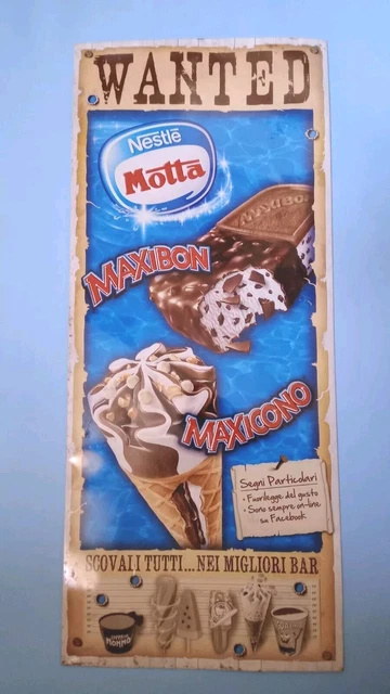 TABELLA GELATI MOTTA Nestlè Maxibon Edizione WANTED EUR 44,99 - PicClick IT