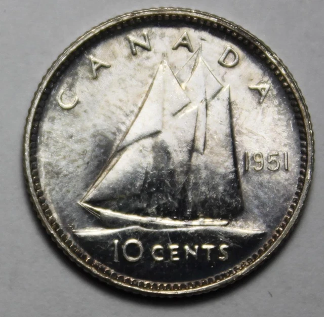 CANADA 1951 ARGENT 10 cents, non circulé (46e) EUR 6,48 - PicClick FR
