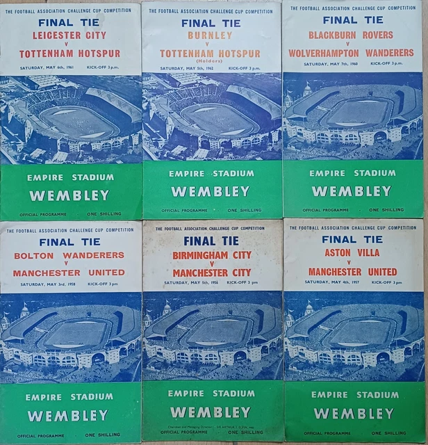 1950S/60S WEMBLEY FOOTBALL Programmes x 6. FA Cup Finals. £35.57 ...
