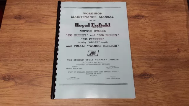ROYAL ENFIELD BULLET & Clipper 350 & 500 Bullet Workshop Manual - REW08 ...