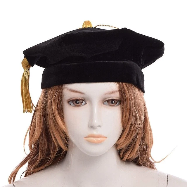 DOCTORS GRADUATION HAT 8-sided Corner Doctorial Hat Doctoral Tam with ...