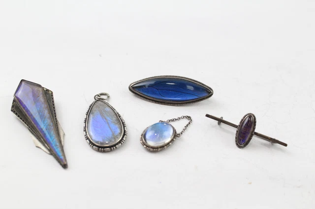 STERLING SILVER BUTTERFLY Wing Jewellery Art Deco TLM x 5 (13g) £114.55 ...