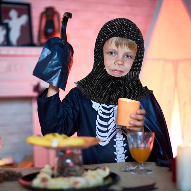 MEDIEVAL MASQUERADE MASK Costume Kids Boys Roman Soldier Convict Knight ...