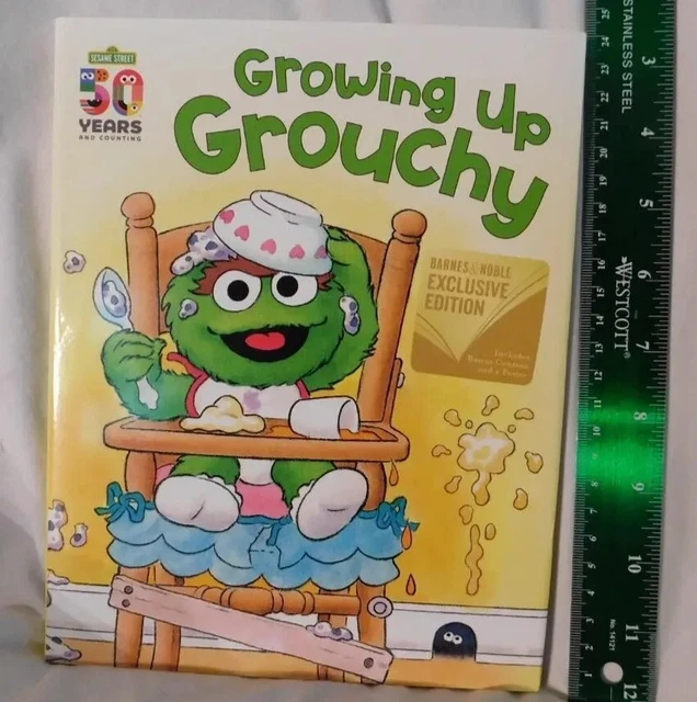 9& GROWING UP Grouchy Sesame Street 50 Years Oscar HC Book & Poster ...