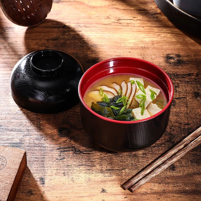 2 PCS JAPANESE Small Bowl Traditional Miso Soup Bowls with Lid Lids $20 ...