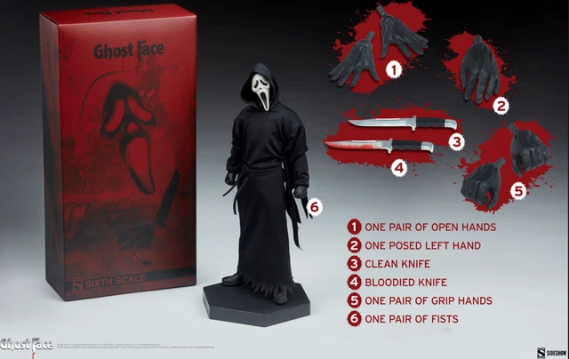 SIDESHOW COLLECTIBLES GHOSTFACE 1/6 Scale Figure with brown shipper ...