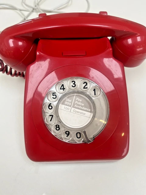 VINTAGE GPO 746F Rotary Dial Telephone - Red £10.80 - PicClick UK