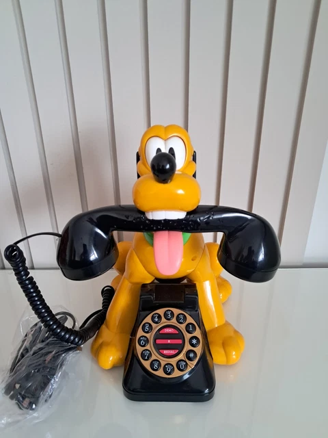 DISNEY PLUTO ANIMATED Talking Telephone Phone Landline Vintage Boxed £ ...
