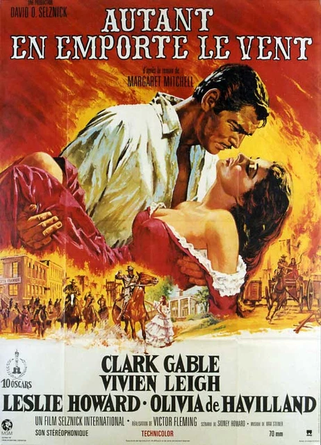 AFFICHE DU FILM AUTANT EN EMPORTE LE VENT 120x160 cm ressortie EUR 150,00 - PicClick FR