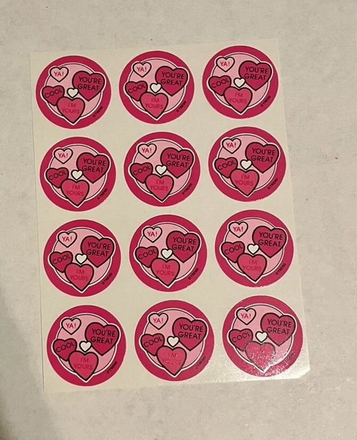 VINTAGE TREND 80’S Scratch n Sniff Stinky Stickers Pink And Red Cherry ...