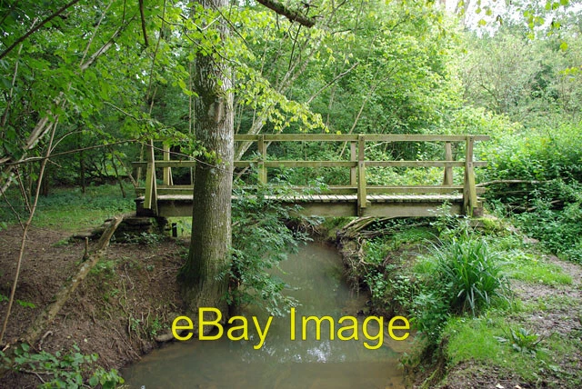 PHOTO 6X4 FOOTBRIDGE on path to Tuckmans Farm Copsale The old railway ...