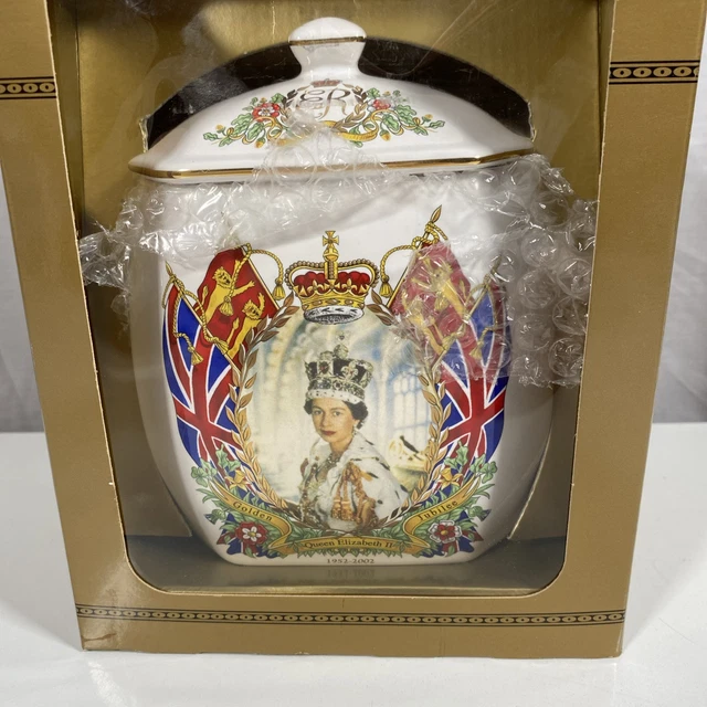 RINGTONS WADE QEII Golden Jubilee 1952-2002 Commemorative Tea Caddy in ...