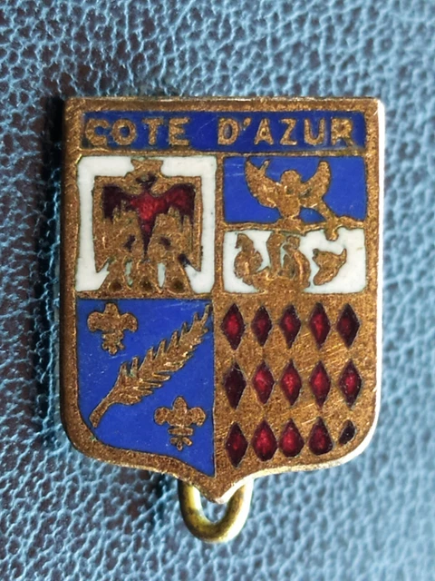 BRETAGNE : ANCIEN insigne blason émaillé de la Côte d'Azur 1930 - EUR 12,20 - PicClick FR