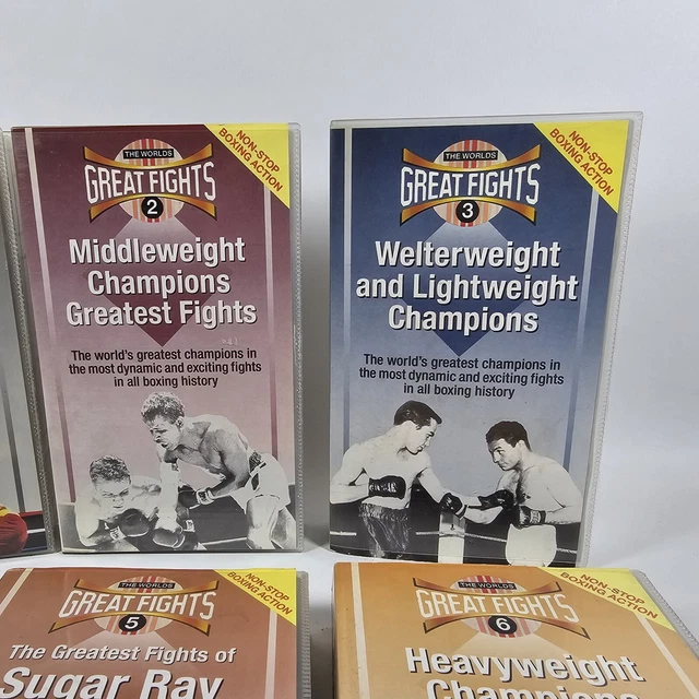 WORLDS GREAT FIGHTS Boxing VHS Video Collection Lot 1-6 Pickwick Video ...
